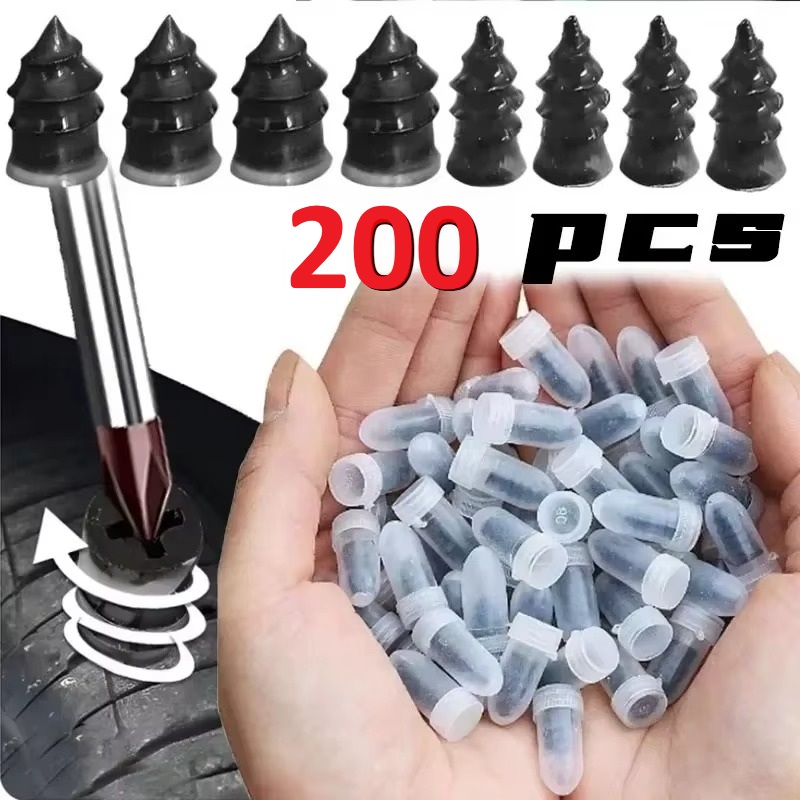 Kit 200 Piezas Herramienta de Reparación Pinchazos Neumático Auto Moto ...